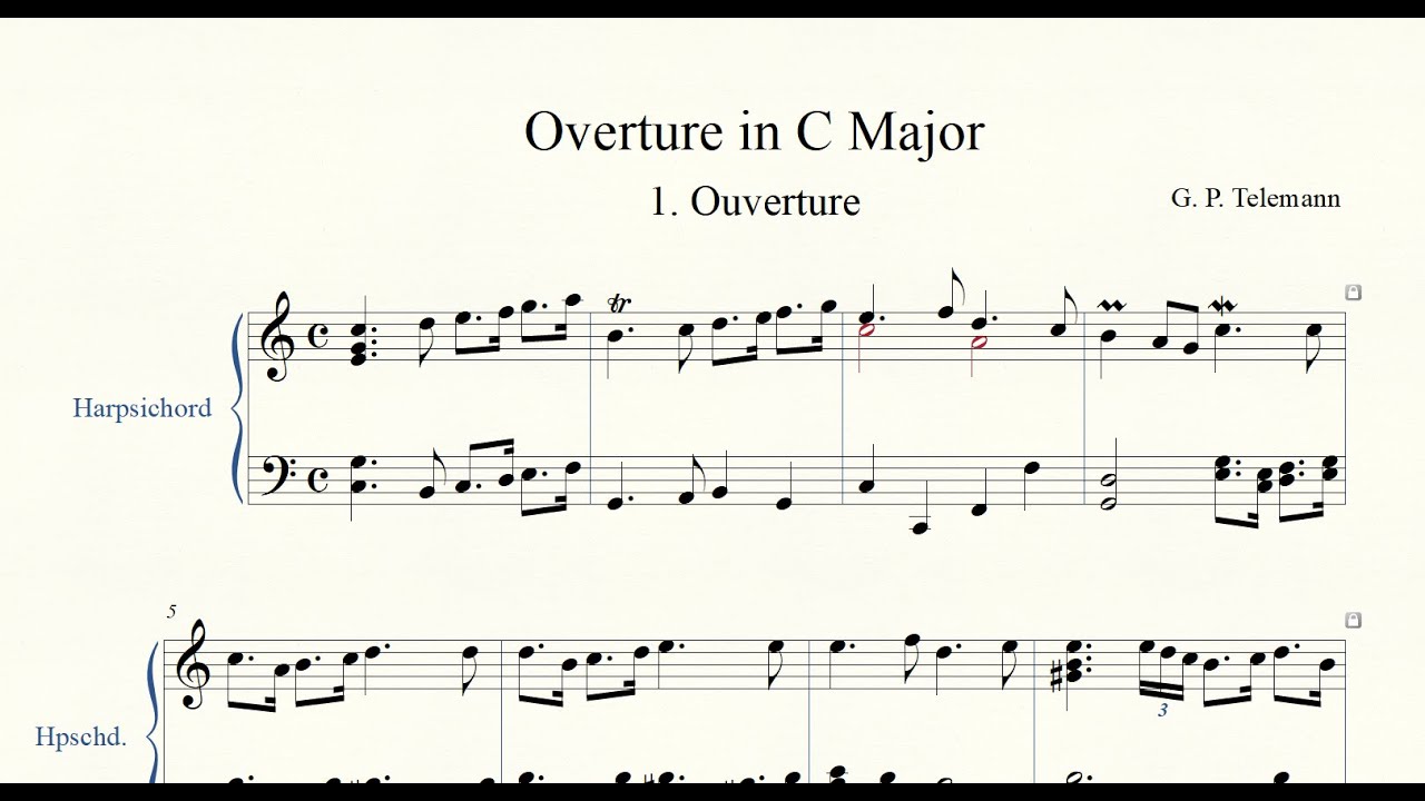 Telemann - Overture in C Major for Solo Harpsichord, TWV 32:11 - YouTube