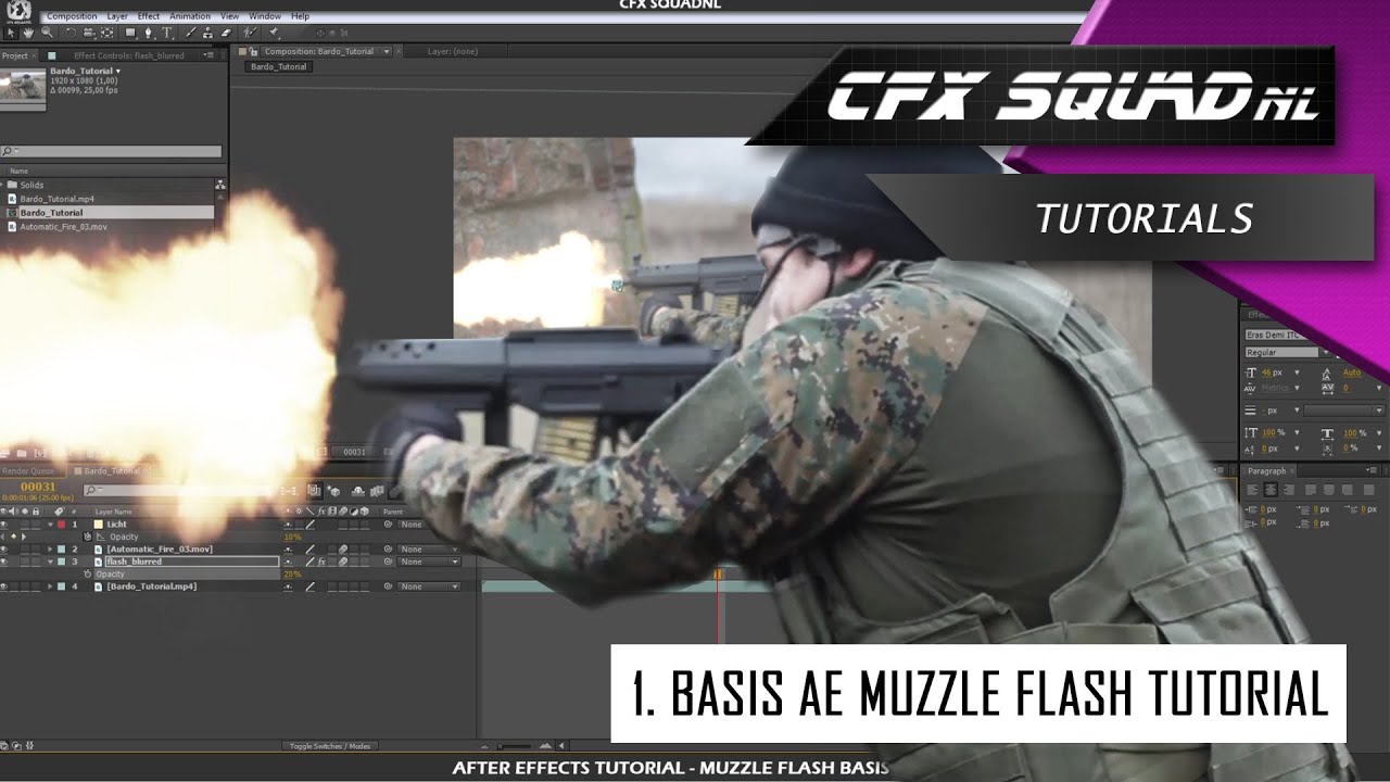1. AE Basis Tutorial: Muzzle Flash (NL) - YouTube