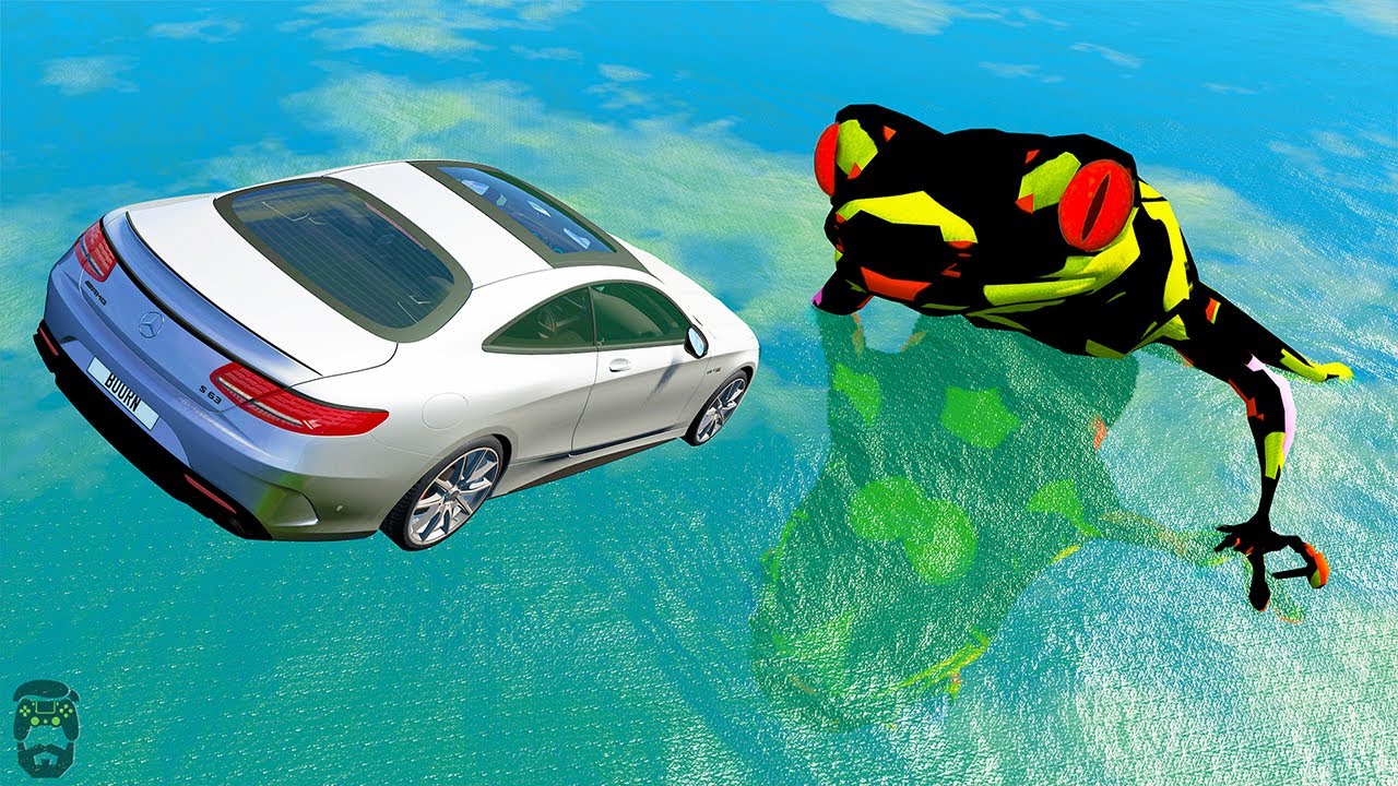 BeamNG.Drive - Cars Jumps And Crashes On Crazy Frog 🐸 - YouTube