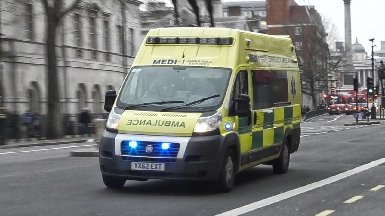 *Grill lights only* Private Ambulance responding on lights and sirens ...