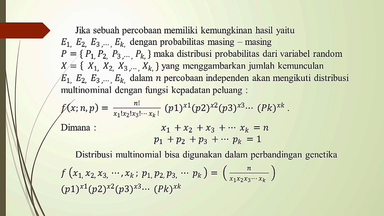 DISTRIBUSI MULTINOMIAL | STATISTIKA MATEMATIKA - YouTube