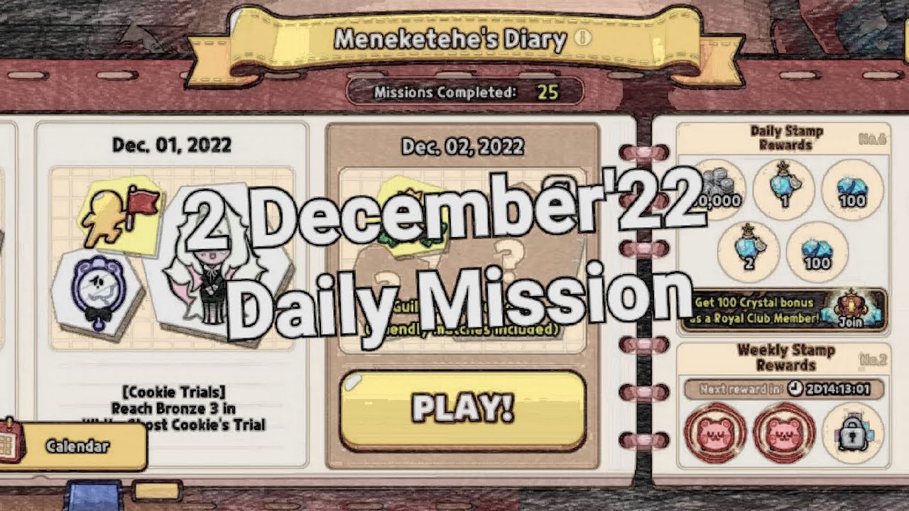 COOKIE RUN : OVENBREAK - 2 DECEMBER'22 DAILY MISSION - YouTube