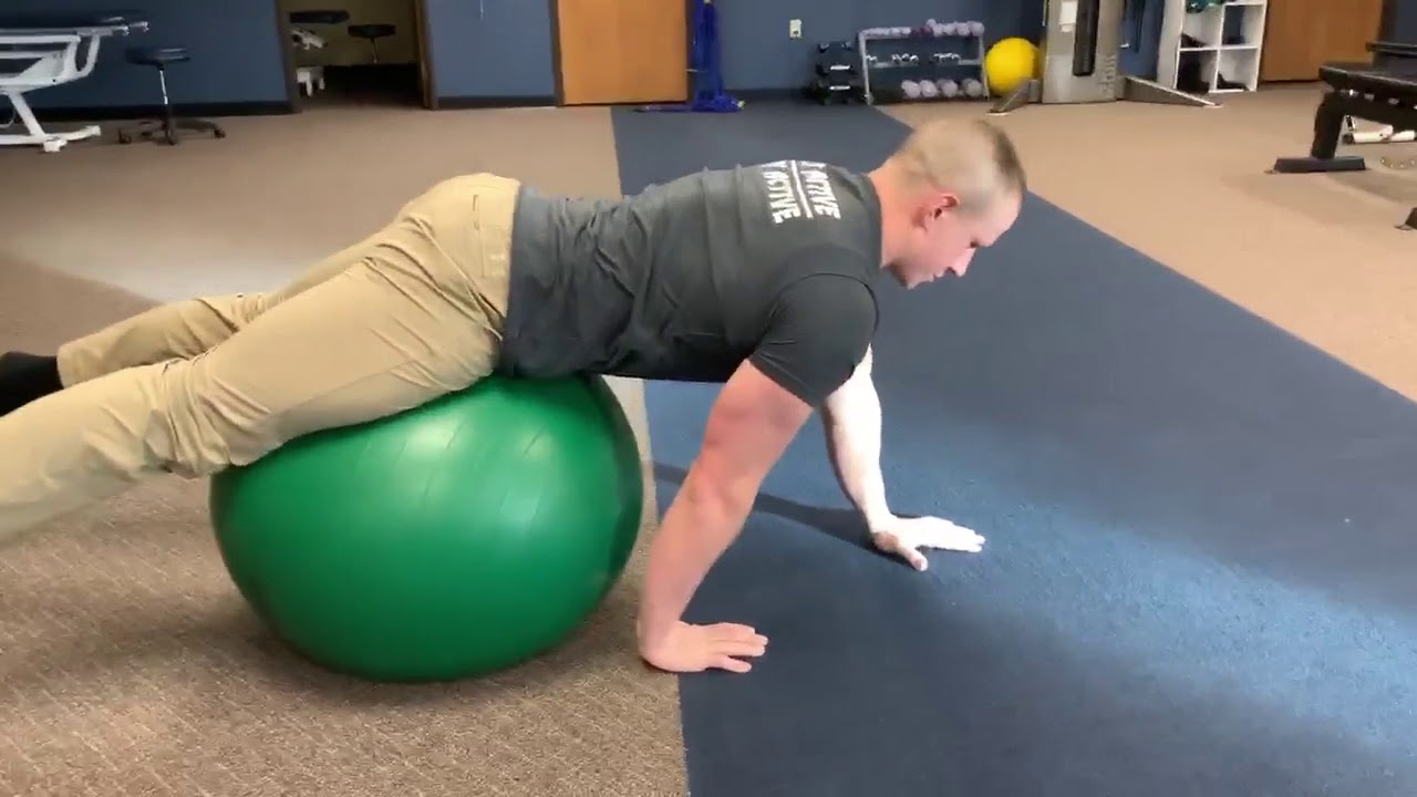 Theraball Walk outs for scapular and core stability - YouTube