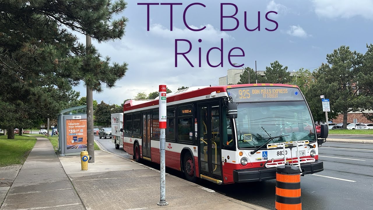Toronto TTC 925 Don Mills Express Bus Ride - York Mills Road to Steeles ...