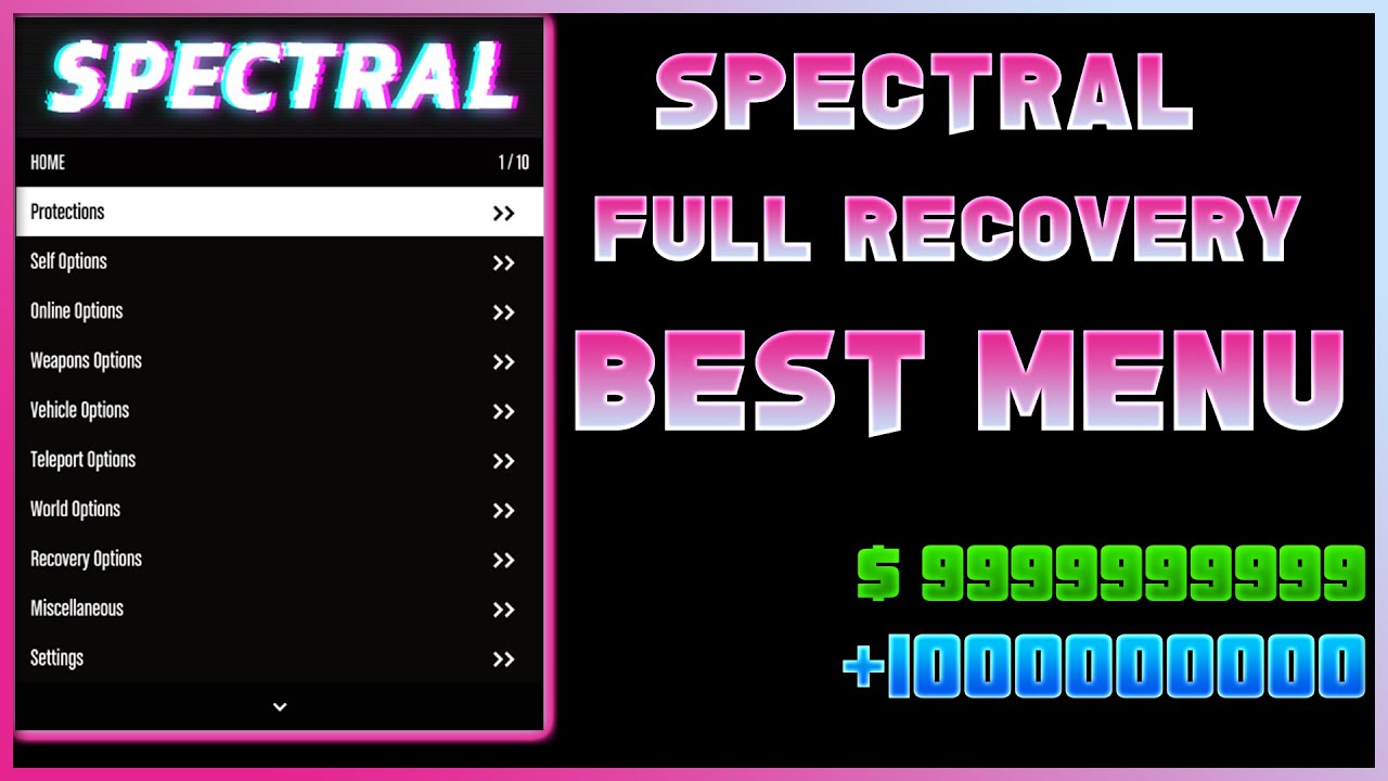 SPECTRAL(MOD MENU)(GTA V)(STEALTH RECOVERY) - YouTube