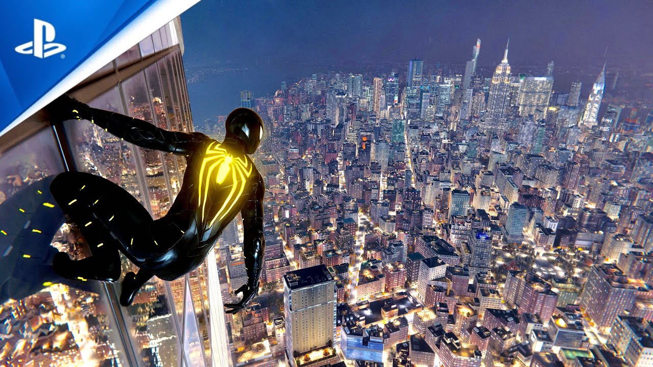 Spider-Man PS5 Beautiful Night Graphics Web Swinging Gameplay - YouTube