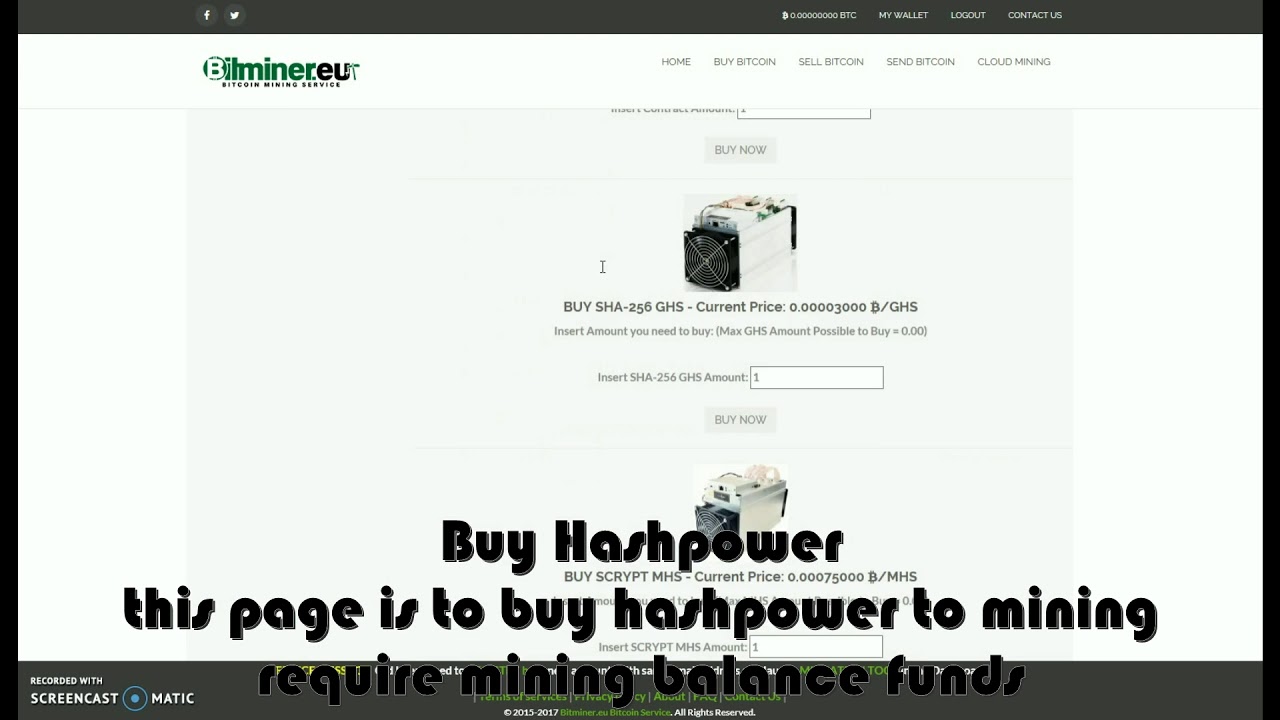 Tutorial, How to use Bitminer.eu Bitcoin Service - YouTube