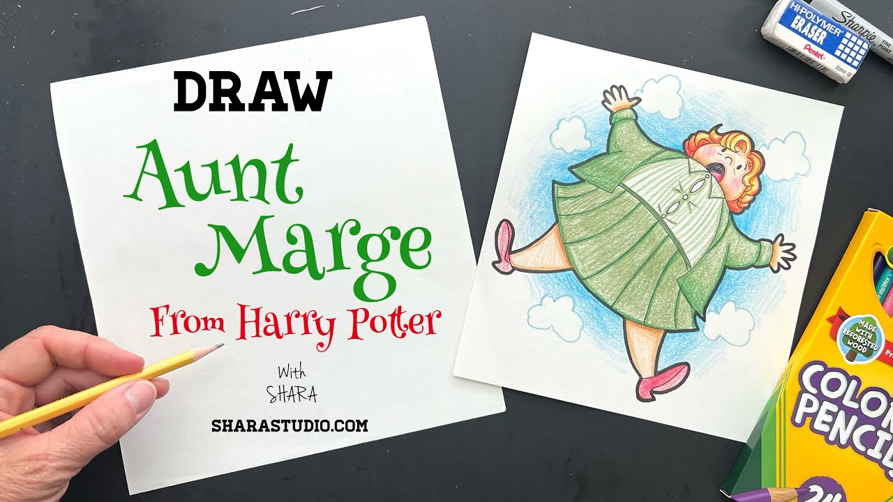How to draw aunt Marge from Harry Potter - YouTube