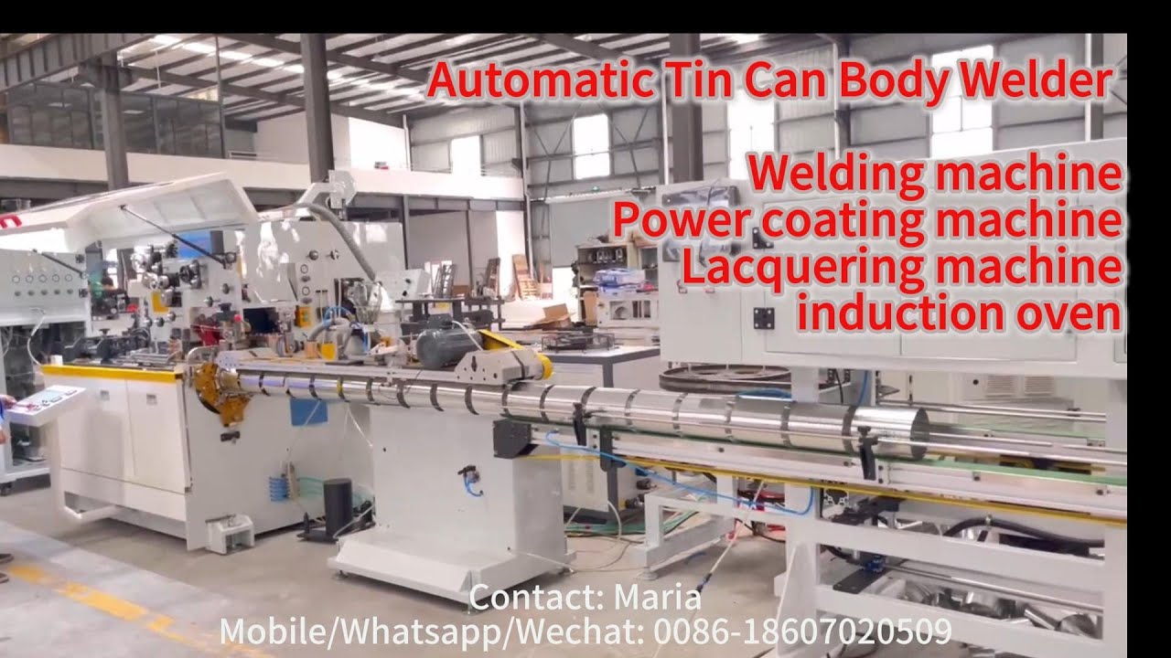 Automatic tin can body maker seam welding machine - YouTube