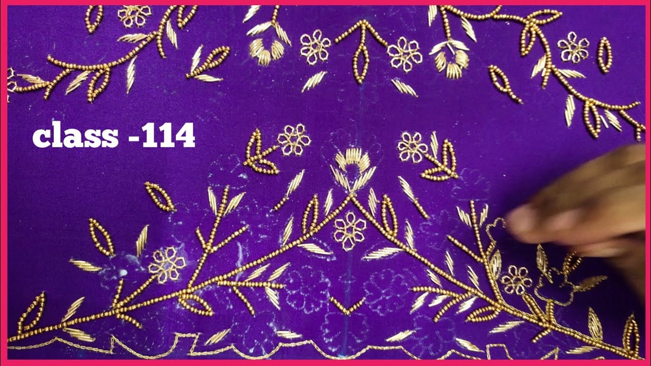 Maggam work zardosi work//Aari work zardosi work for beginners// tutorials - YouTube