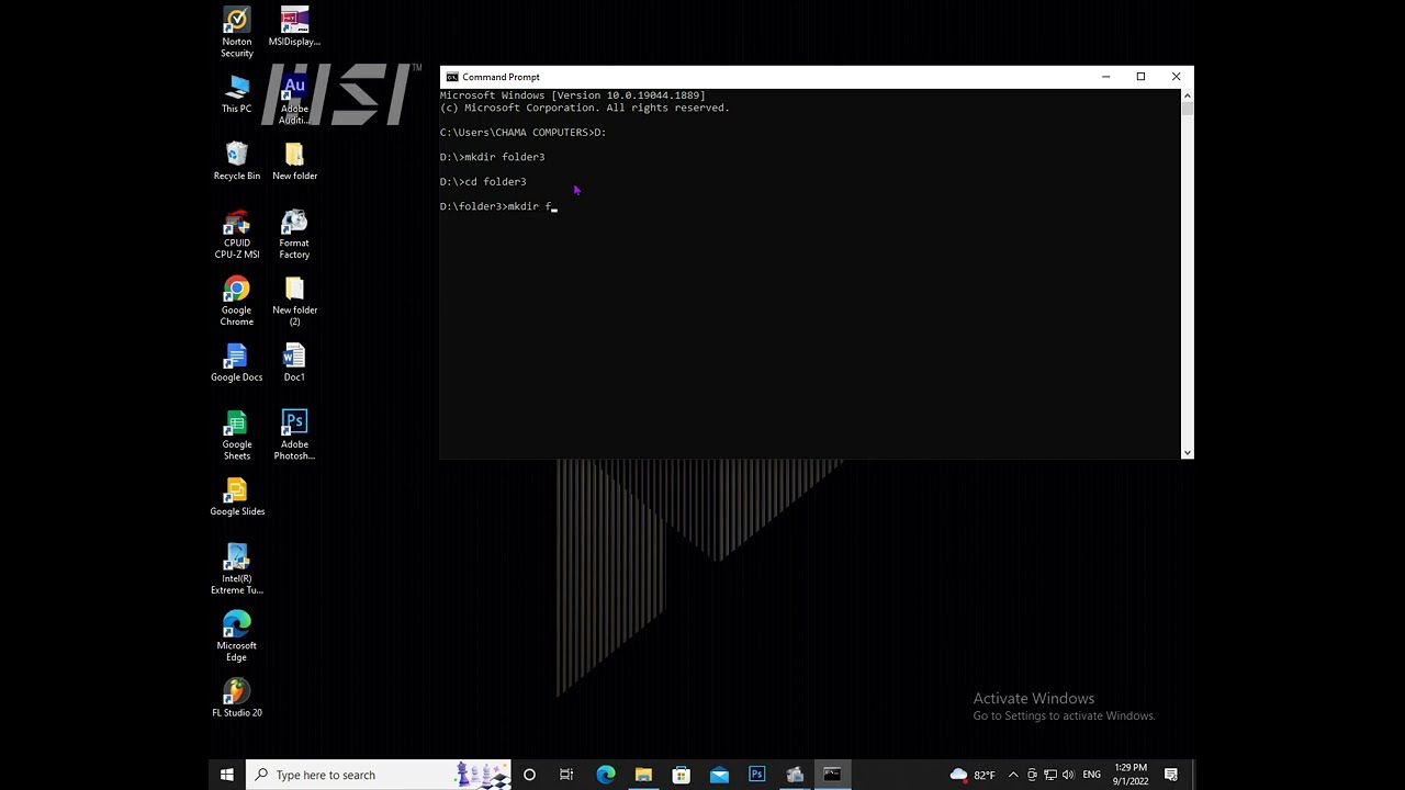 How To Create A Folder Using Command Prompt On Windows 10 Youtube 0916