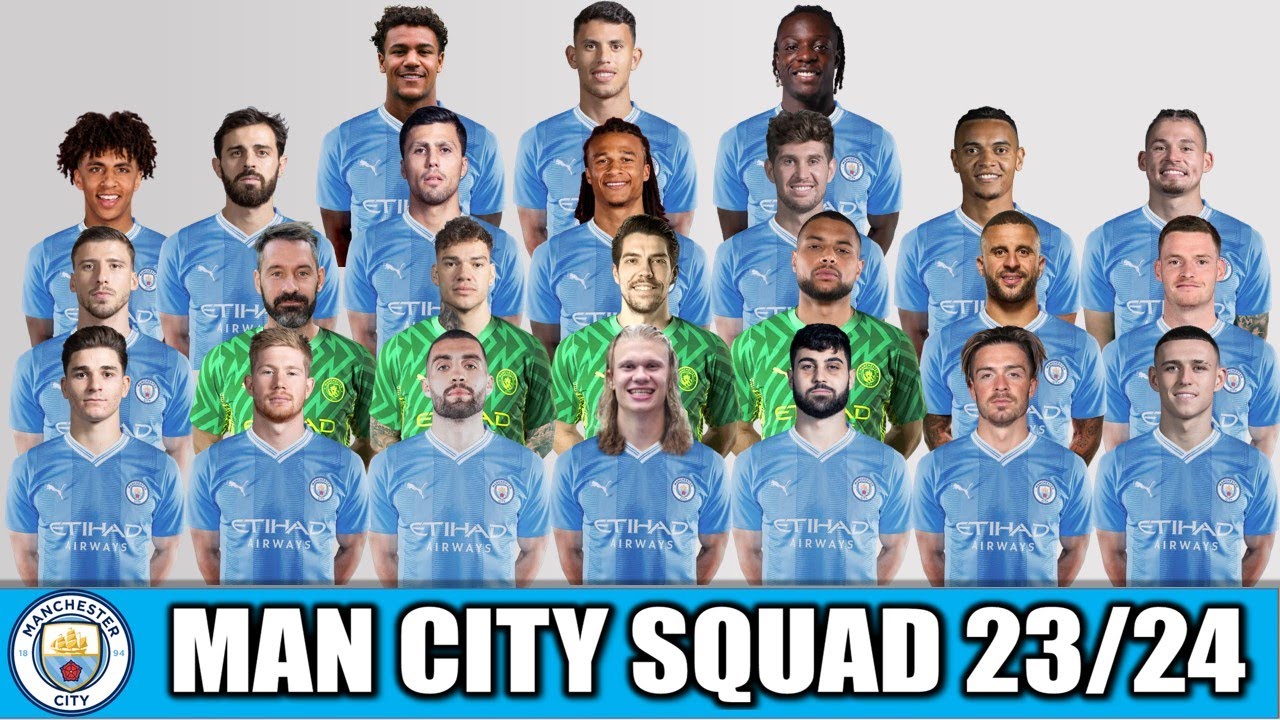 FULL SQUAD MANCHESTER CITY FOR 2023/24 UNDER PEP GUARDIOLA - YouTube