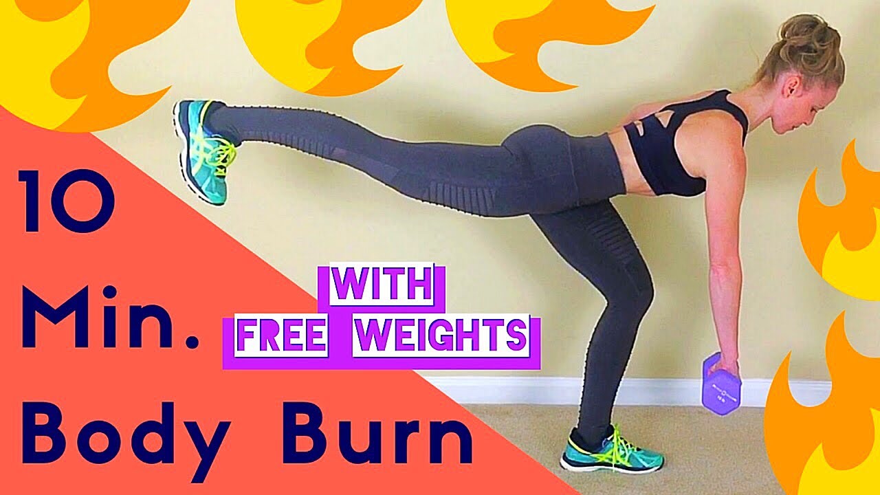 10 Min. Body Burn with Weights // Strength Training At-Home Workout ...