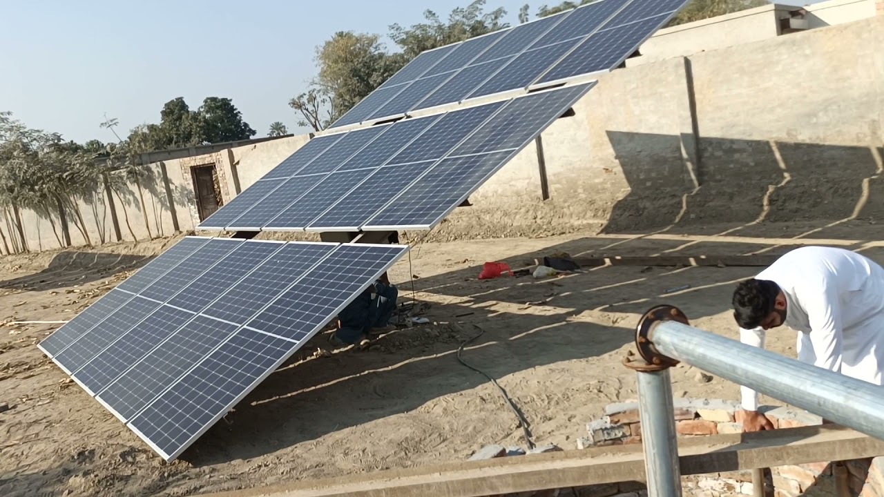 10 HP Solar Tubewell system in Pakistan 5 inch Delivery pipe 2sra setup ...