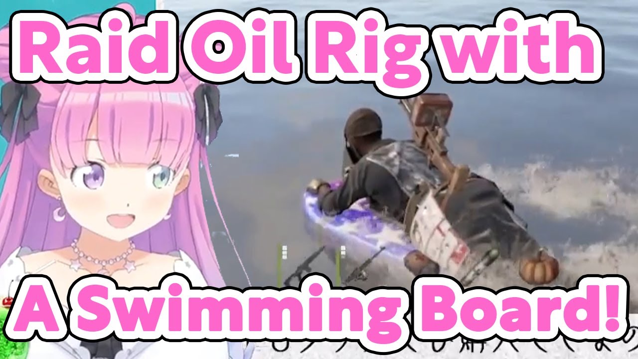 Luna raiding the Oil Rig with a swimming board【RUST/Hololive Clip ...