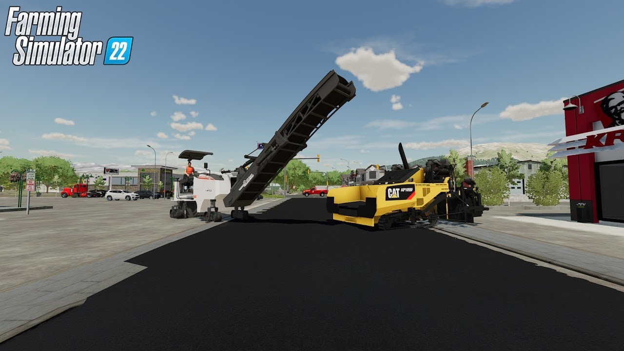 Public Works | Repaving Road | Farming Simulator 22 - YouTube