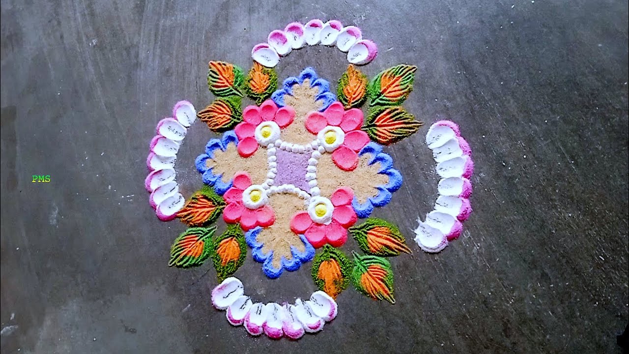 Cute Rangoli Designs || Beautiful Rangoli Designs 43 || Colourful # ...