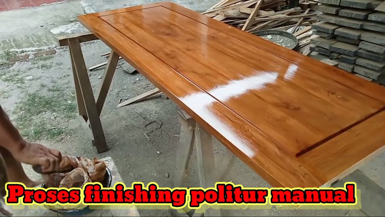 Proses finishing politur manual || Tukang kayu kreatif - YouTube