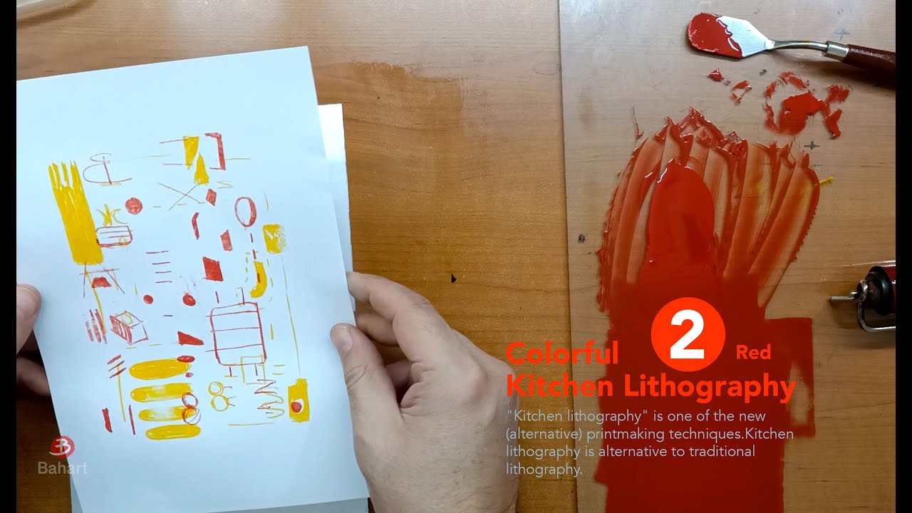 Colorful Kitchen Lithography (Renkli Kitchen Litografi) - 2 (Red ...