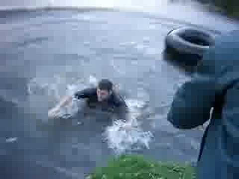 falling into freezing pond - YouTube