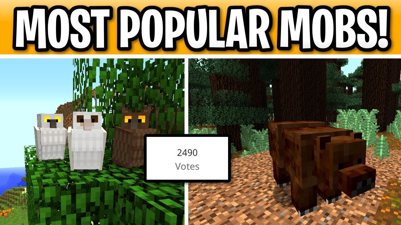 Minecraft TOP 5 MOST POPULAR MOBS UNDER REVIEW! Feedback Animals! - YouTube