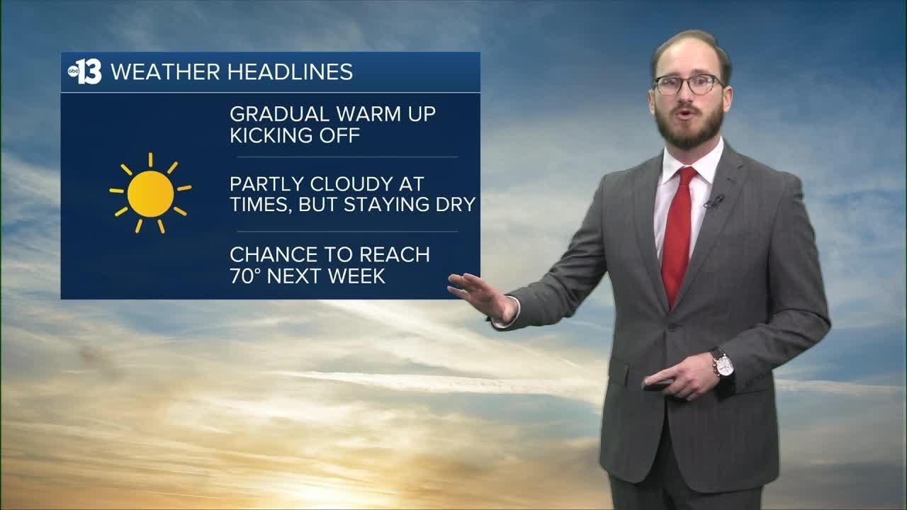 Staying dry this weekend while gradual warm up gets underway - YouTube