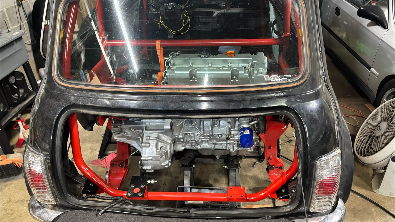 The Engine Is In!! K Swap Mid Engine Classic Mini Cooper Build Episode ...