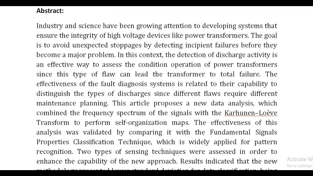 New Algorithm Applied to Transformers' Failures Detection Based on Karhunen–Loève Transform ...