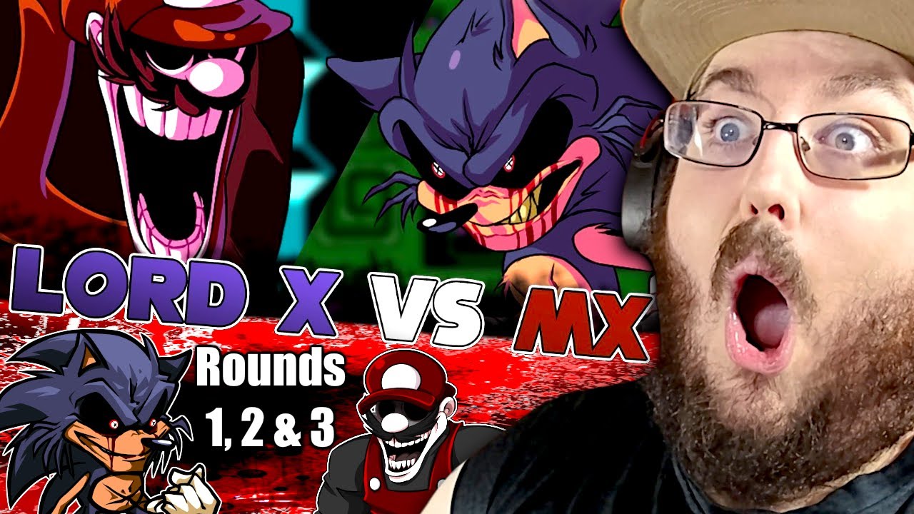 Lord X Vs MX (Rounds 1, 2 & 3 full animation) Sonic.EXE VS MX Mario ...