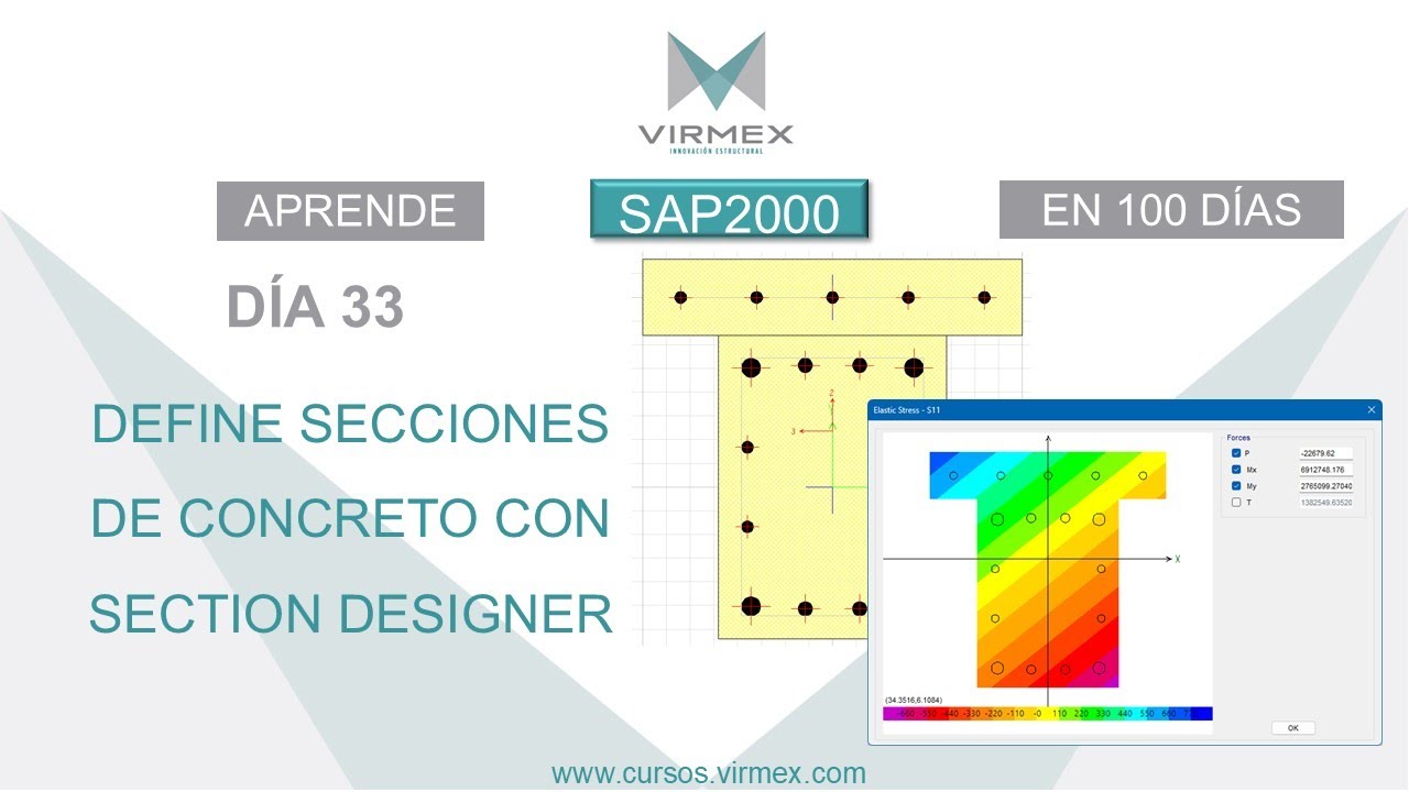 Aprende SAP2000 en 100 días. Día 33 : Define secciones de concreto con ...