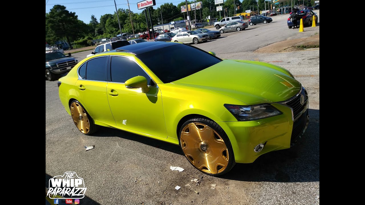 Wrapped Lexus on 24" Brushed Gold Forgiato Wheels - YouTube