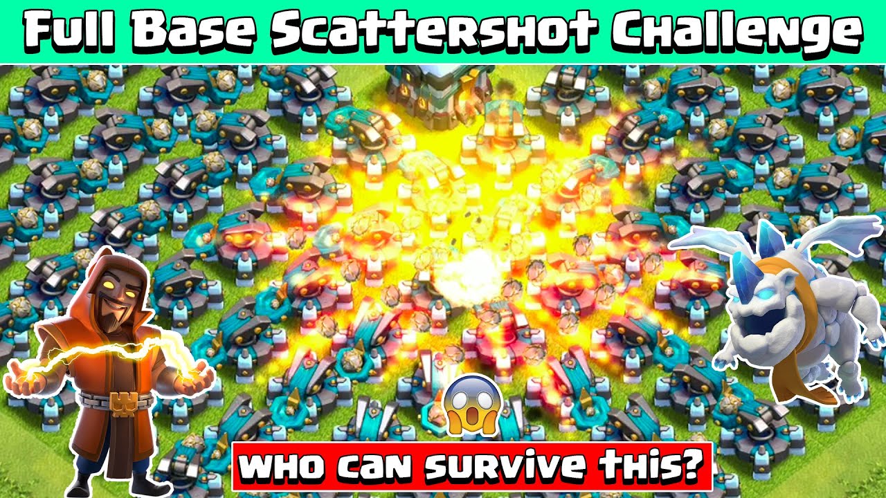 Full Base Scattershot Challenge | Clash of Clans Ultimate Gameplay ...