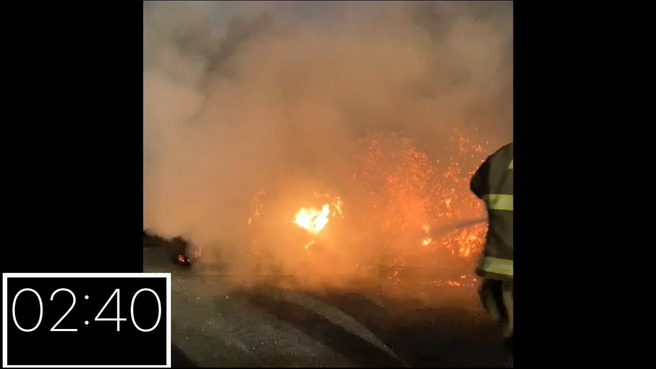 F500 Demo on Straw Bale Fire - YouTube