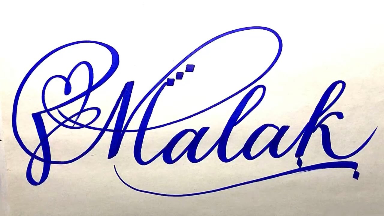 Malak Name Signature Calligraphy Status | How to Draw, Cursive ...