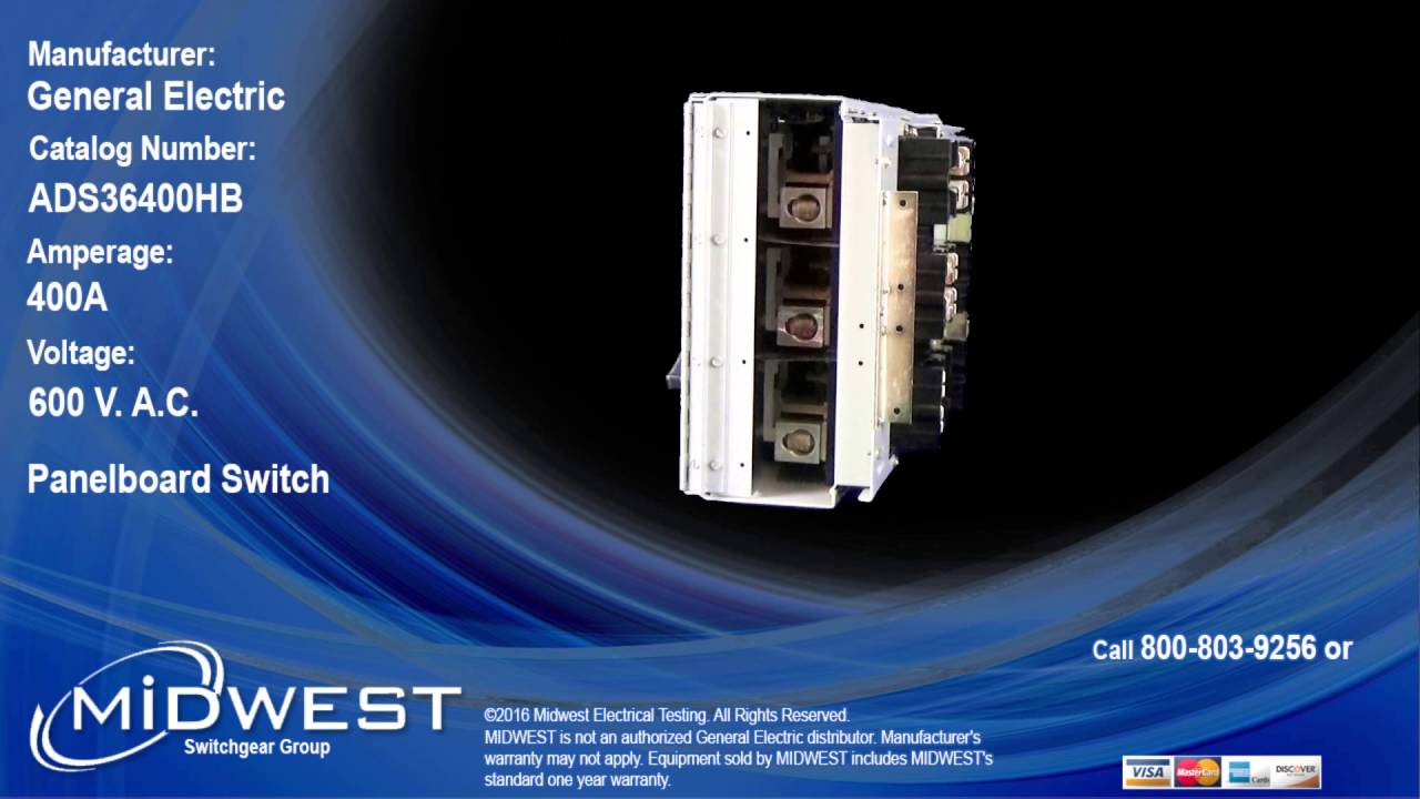 ADS36400HB General Electric Panelboard Switch- For Sale - YouTube