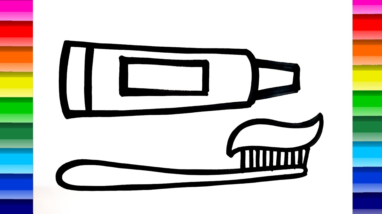Tooth brush & Tooth paste Drawing, Painting and Coloring For kids ...