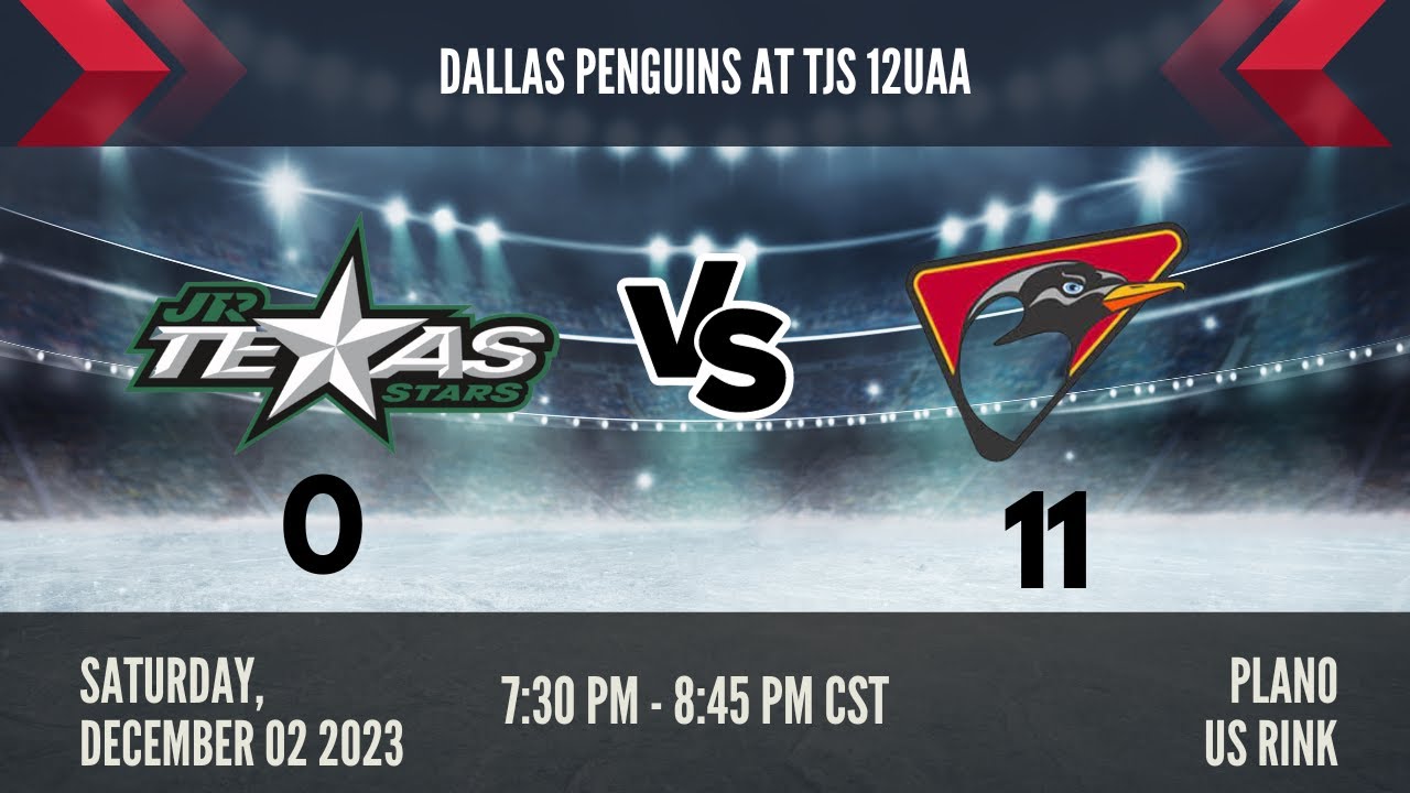 12/02/23 : Dallas Penguins (11) at TJS 12uAA (0) - YouTube