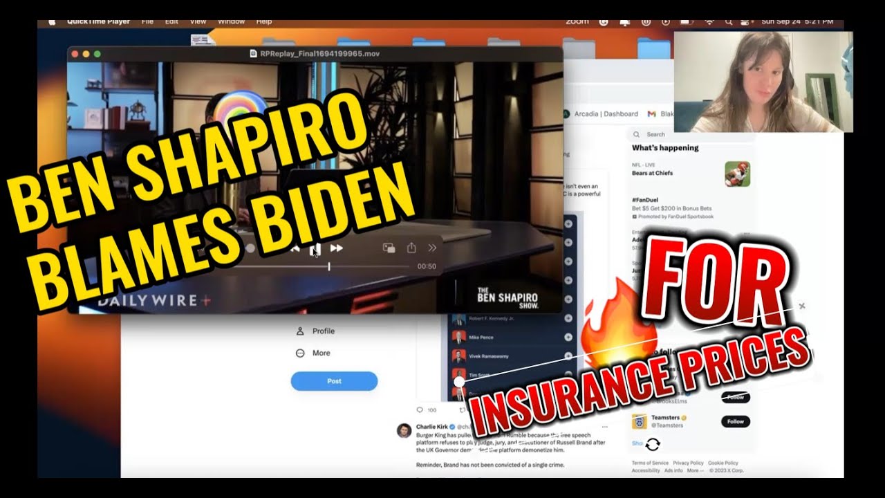 Ben Shapiro Says Car & Flood Insurance is High Because Biden Bad - YouTube