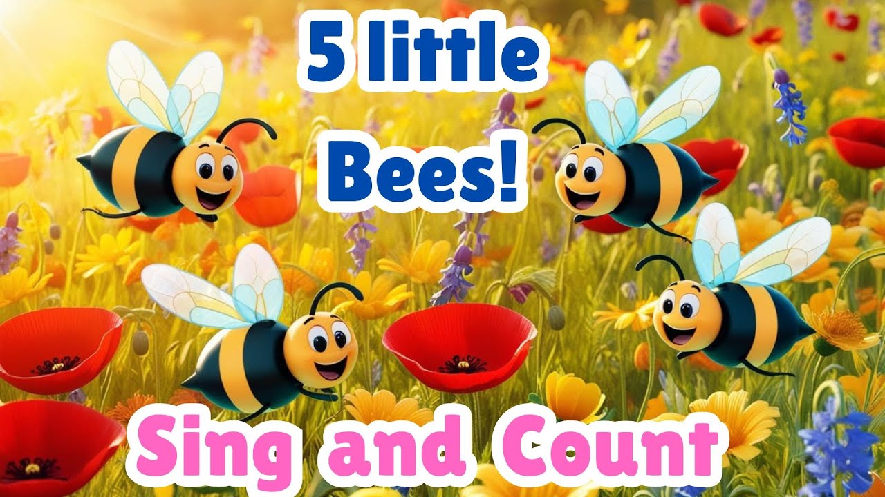 | Count from 1-5 | Five little Bees| Learn Numbers 1-5 - YouTube