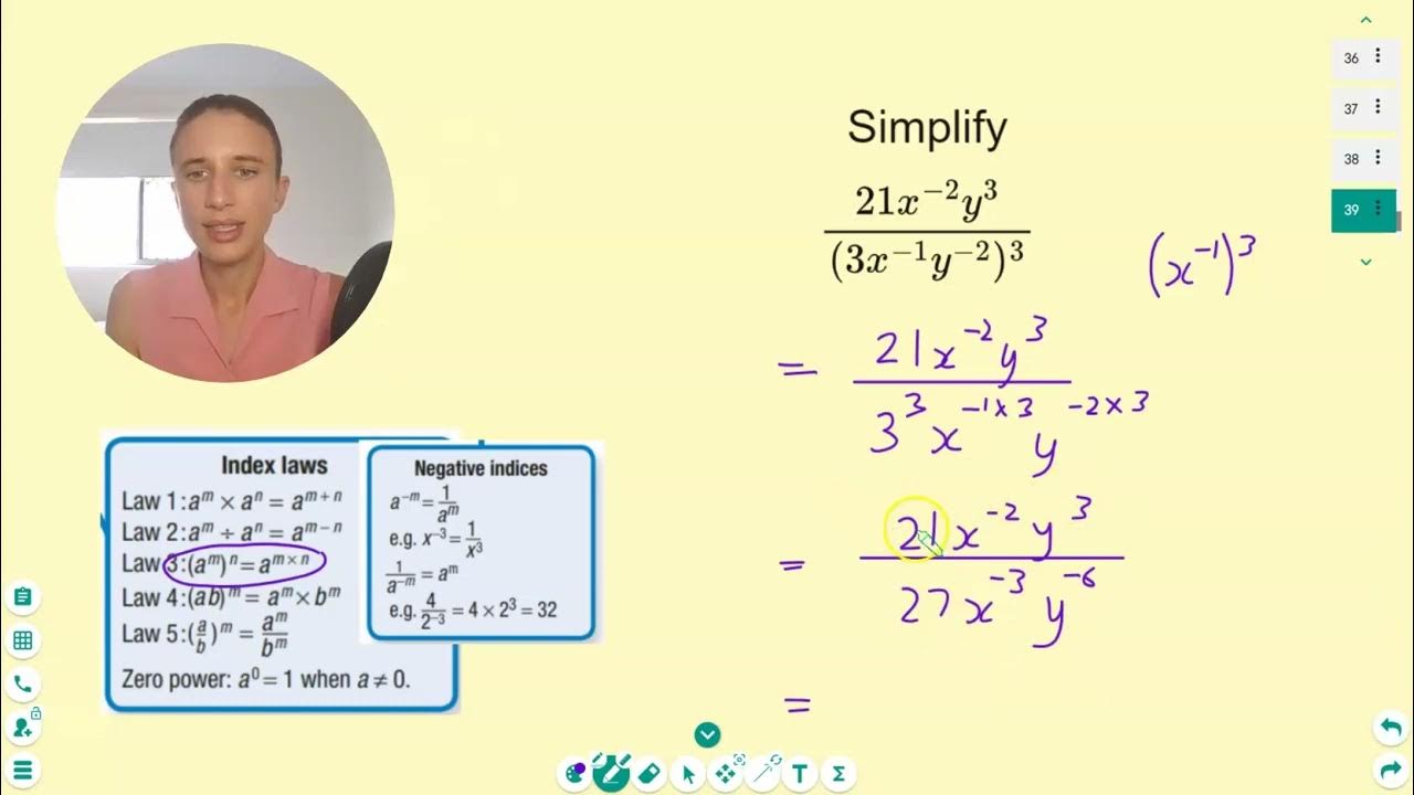 Simplify expressions with negative indices - Part 3 - YouTube