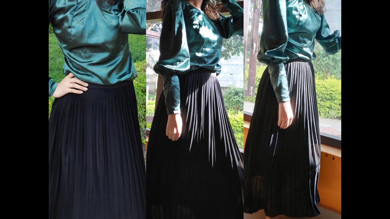 Pleated skirt cutting and stitching !!! How to cut and stitch pleated ...