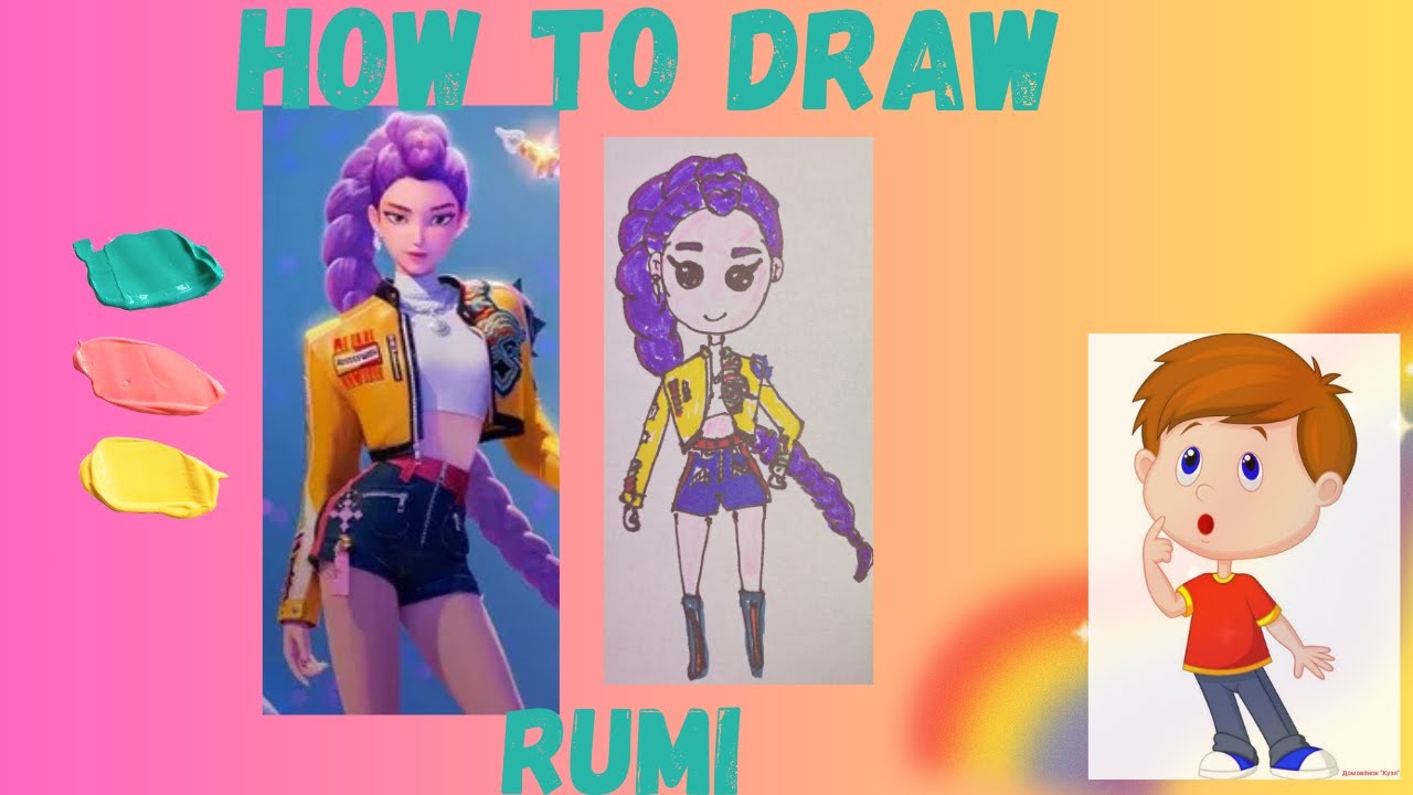 How to Draw Huntrix KPop Demon Hunters Rumi - YouTube