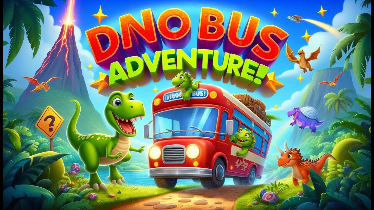 DINO BUS ADVENTURE! Fun Dinosaur Song for Kids | Time Travel with T-Rex ...