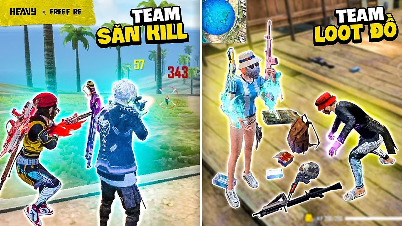 Đưa nhau đi trốn phiên bản sinh tồn đảo quân sự | HEAVY Free Fire - YouTube