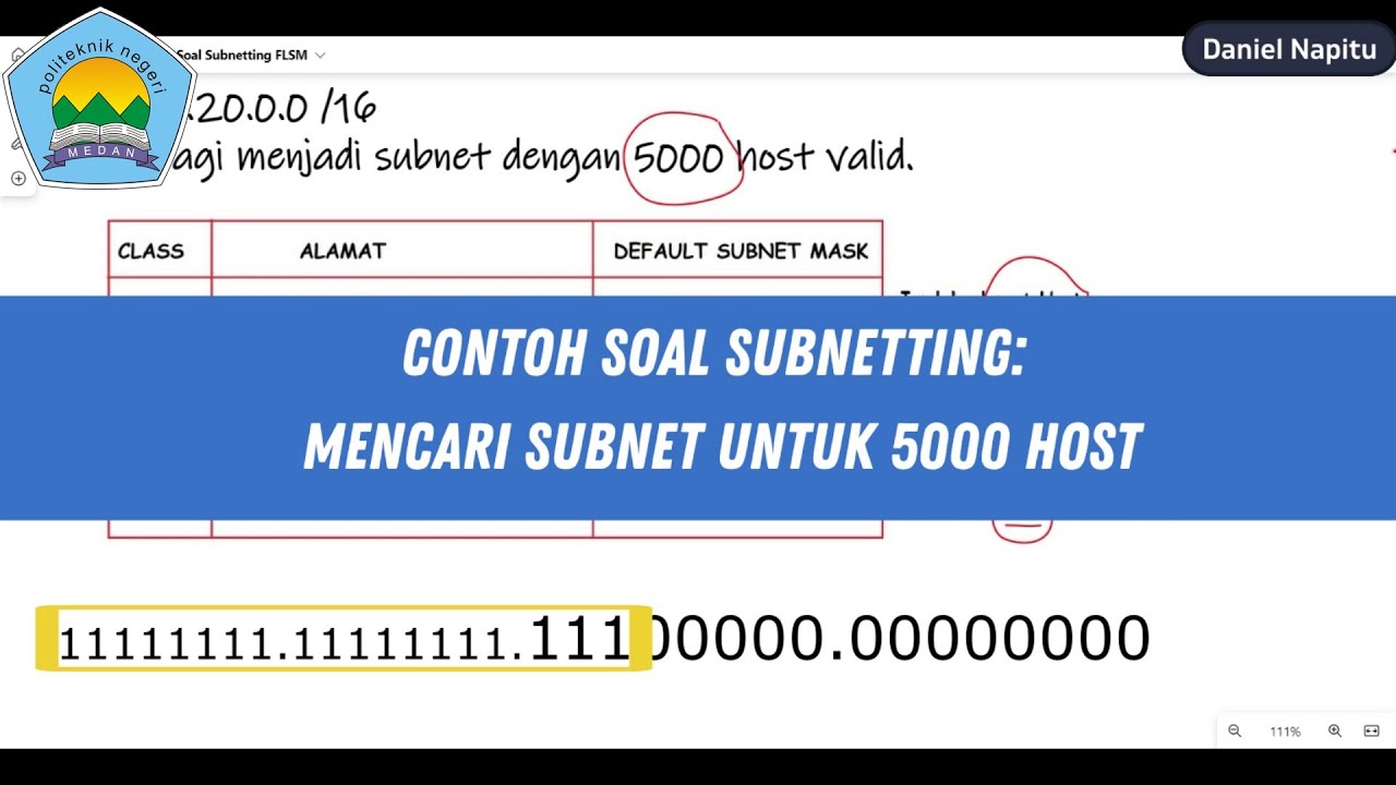 Contoh Soal Subnetting: Mencari Subnet untuk 5000 host - YouTube
