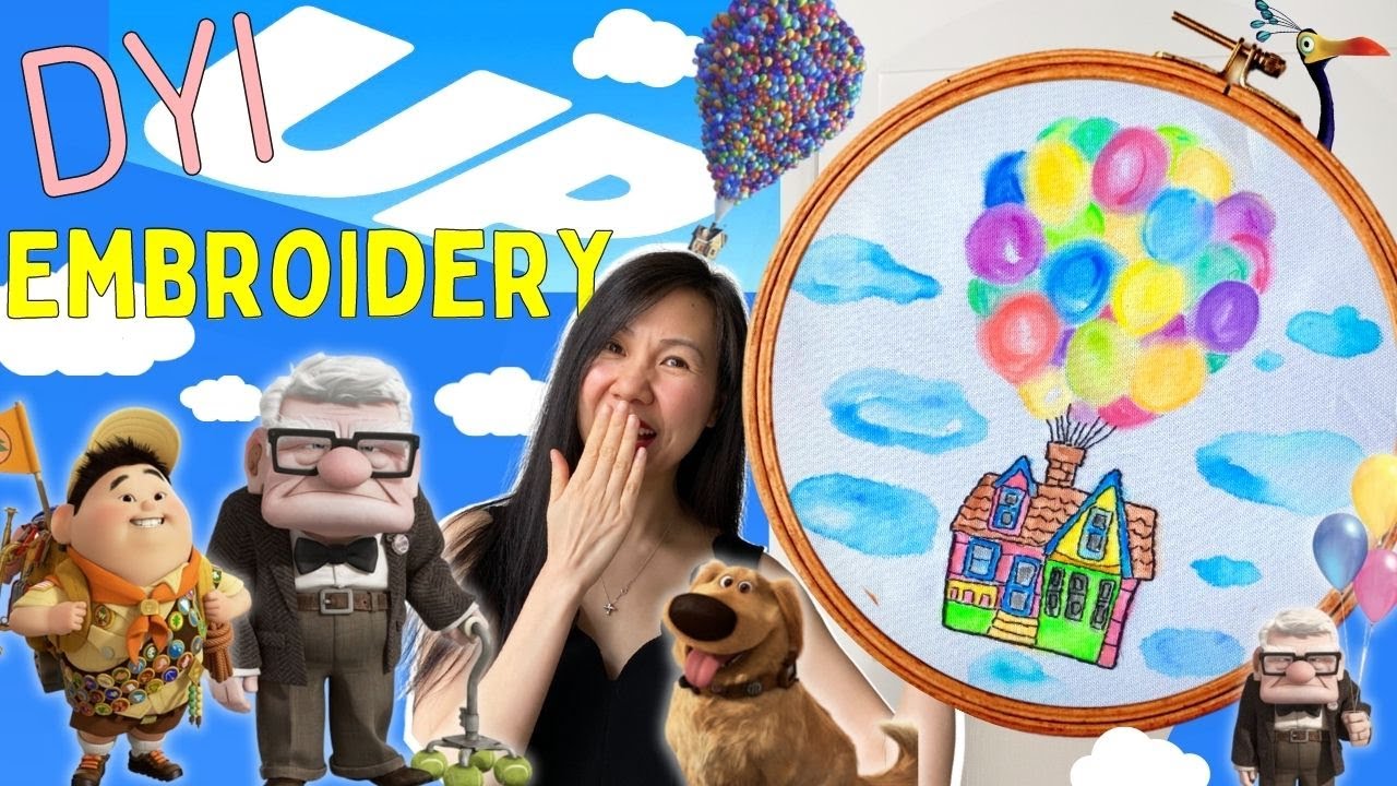 UP House Embroidery | Pixar Up Balloon House embroidery | Disney UP ...