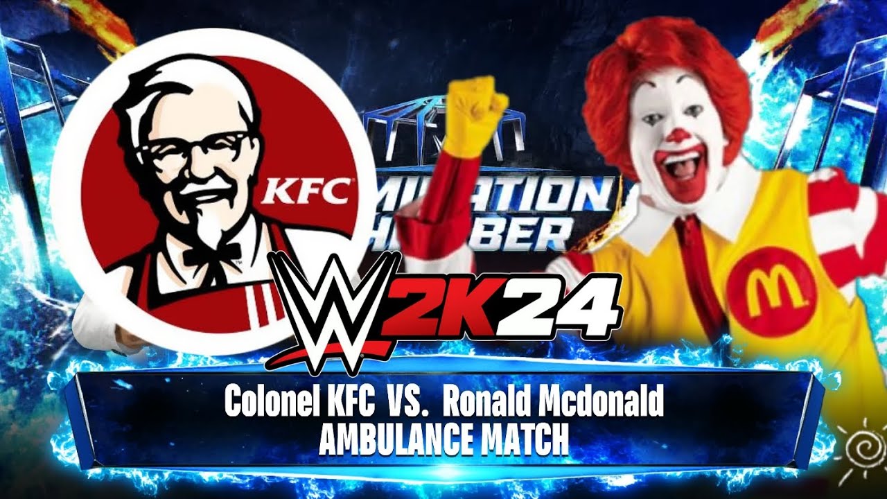 Full fight KFC vs Mcdonalds #wwe #gameplay #wwe2k24 #mcdonalds #kfc # ...