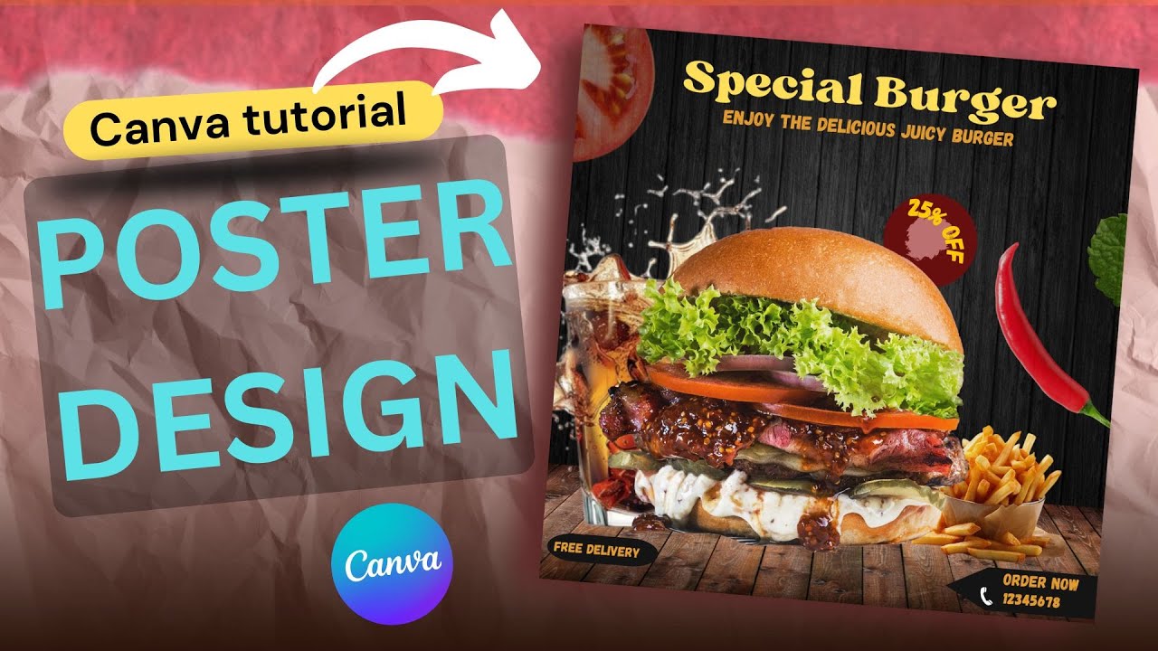 Make a Stunning Burger Poster in Canva – No Experience Needed!" - YouTube