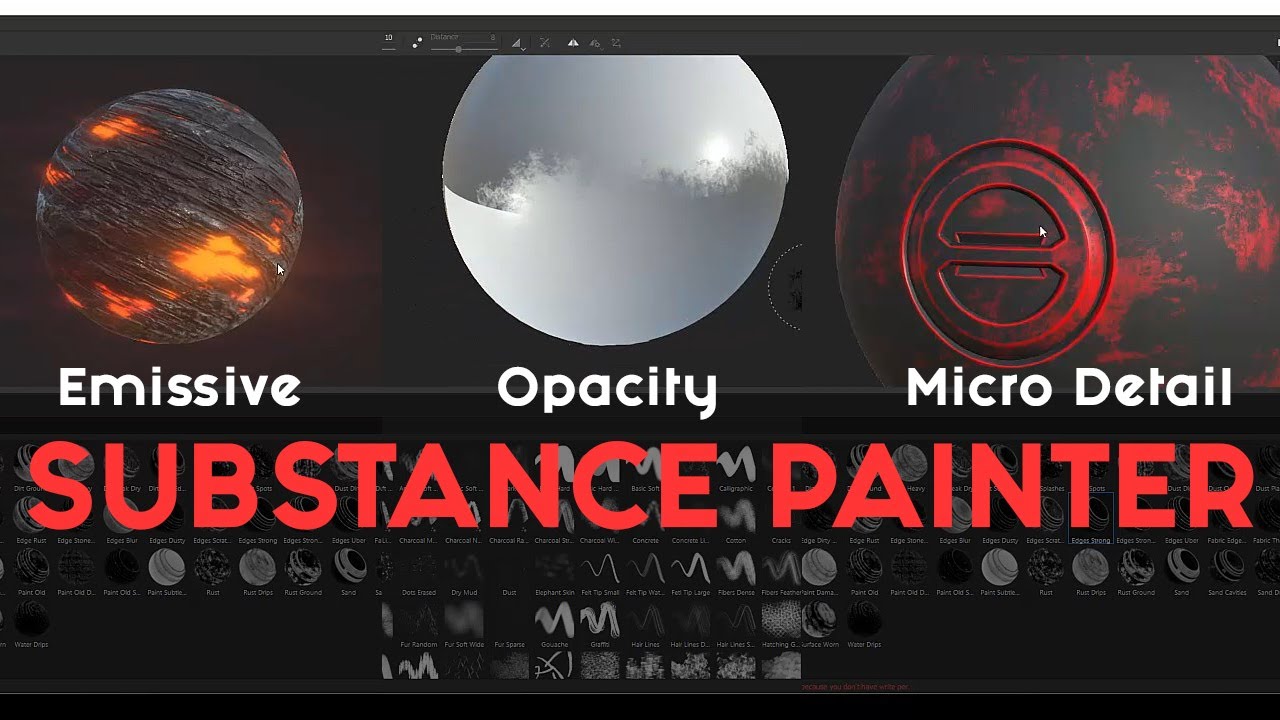 Substance Painter : Emissive-Opacity-MicroDetail - YouTube
