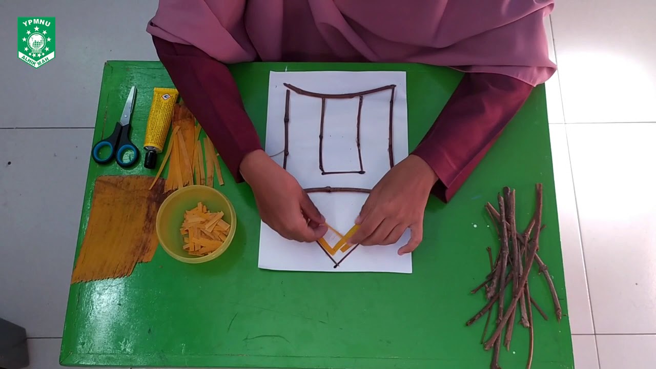 Kolase Bentuk Rumah Dari Ranting Dan Daun Kering - YouTube